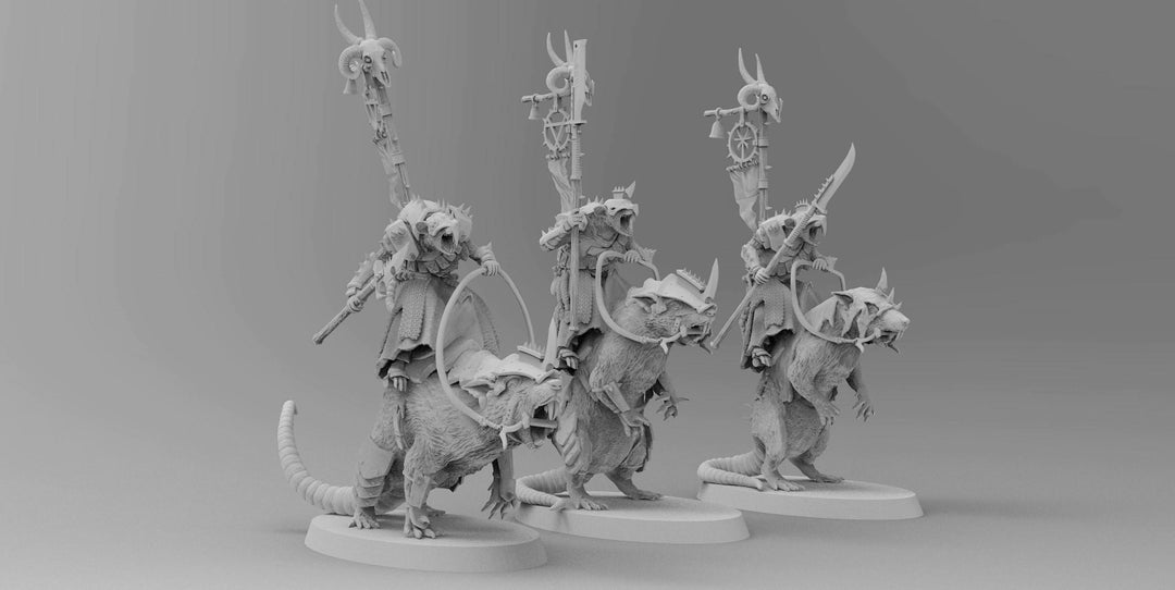 Mounted Ratman Chieftans Ratmen Resin 3D Printed Miniature Warhammer ...