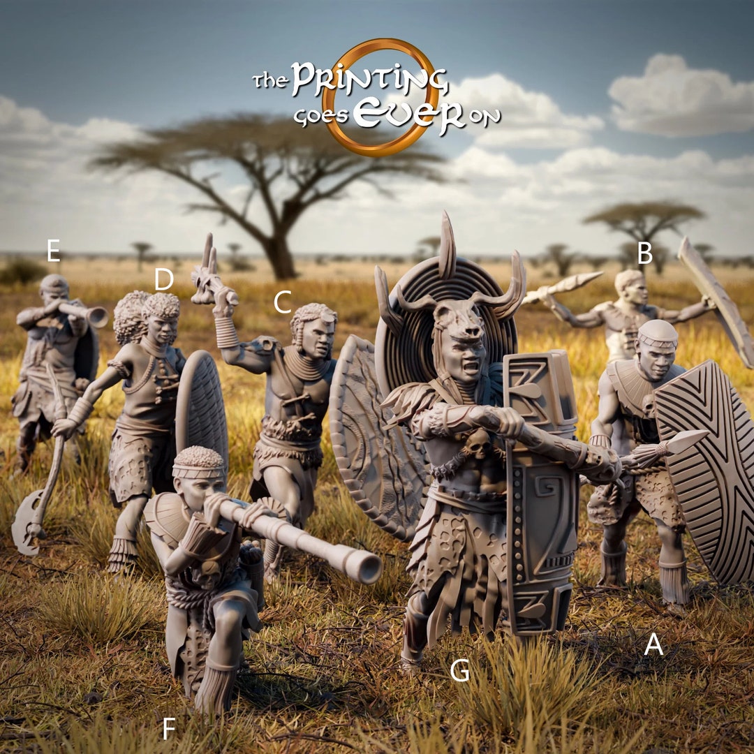 Tribal Warriors | Tribal Realms | Resin 3D Printed Miniatures | Table ...