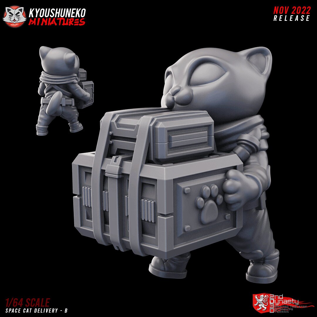 Space Kitties Chibi Resin 3D Printed Miniatures - Etsy
