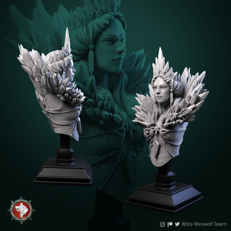 Helga the Frost Witch Bust Resin 3D Printed Miniature - Etsy