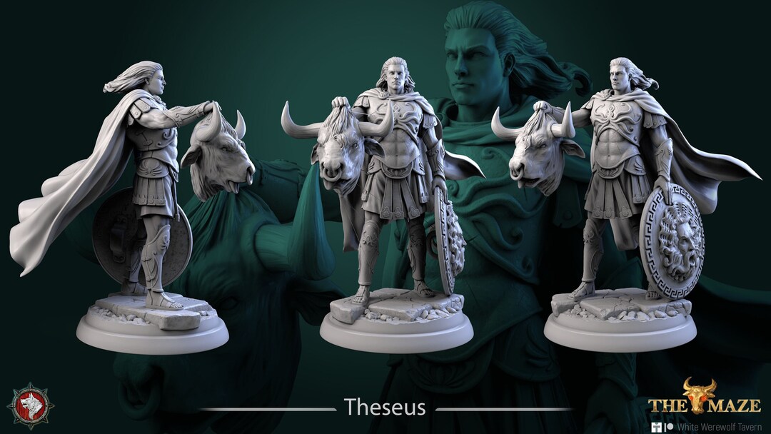 Theseus the Maze Multiple Scales Resin 3D Printed Miniature White ...