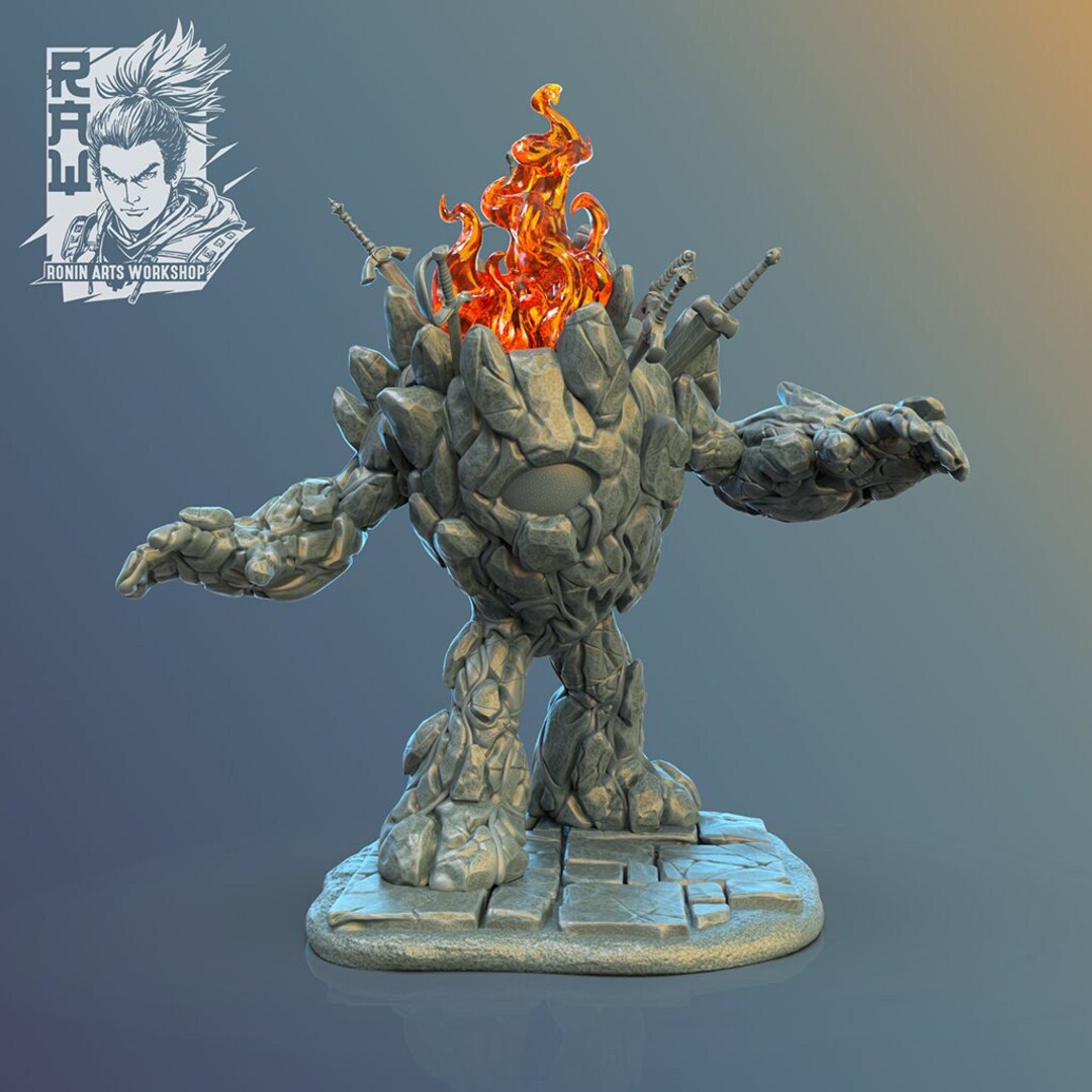 Fire Golem | Pyromancers | 35mm Scale | Resin 3D Printed Miniature ...