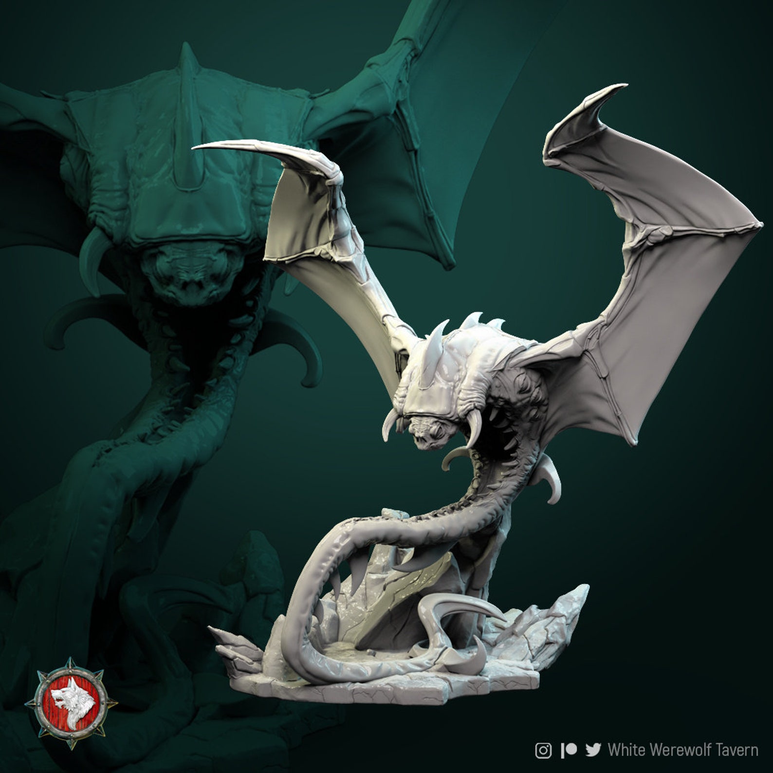 Cloaker | Monster | Resin 3D Printed Miniature | White Werewolf Tavern ...