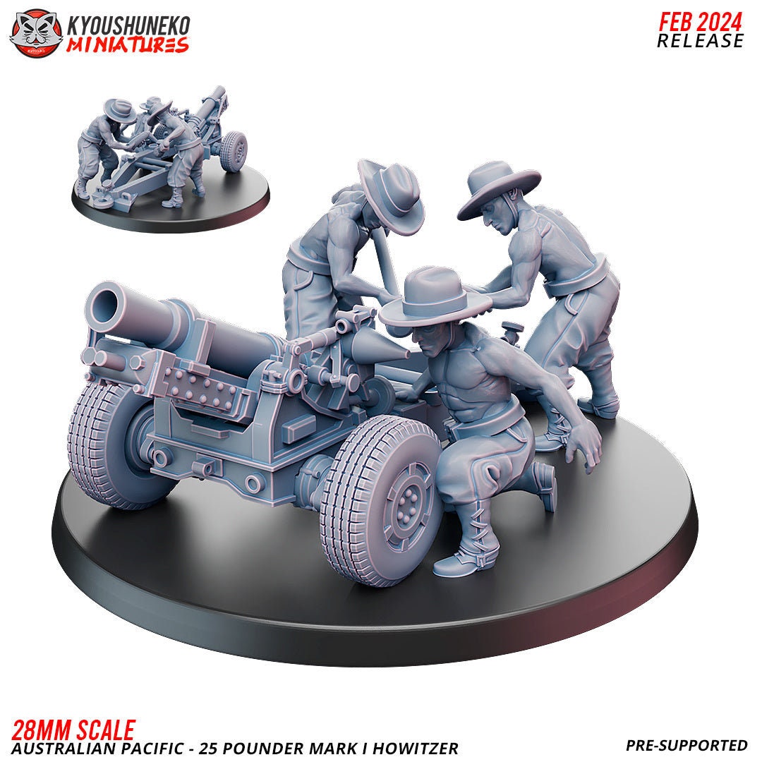 WW2 Australian Pacific 25lb Mark I Howitzer Team Resin 3D Printed ...