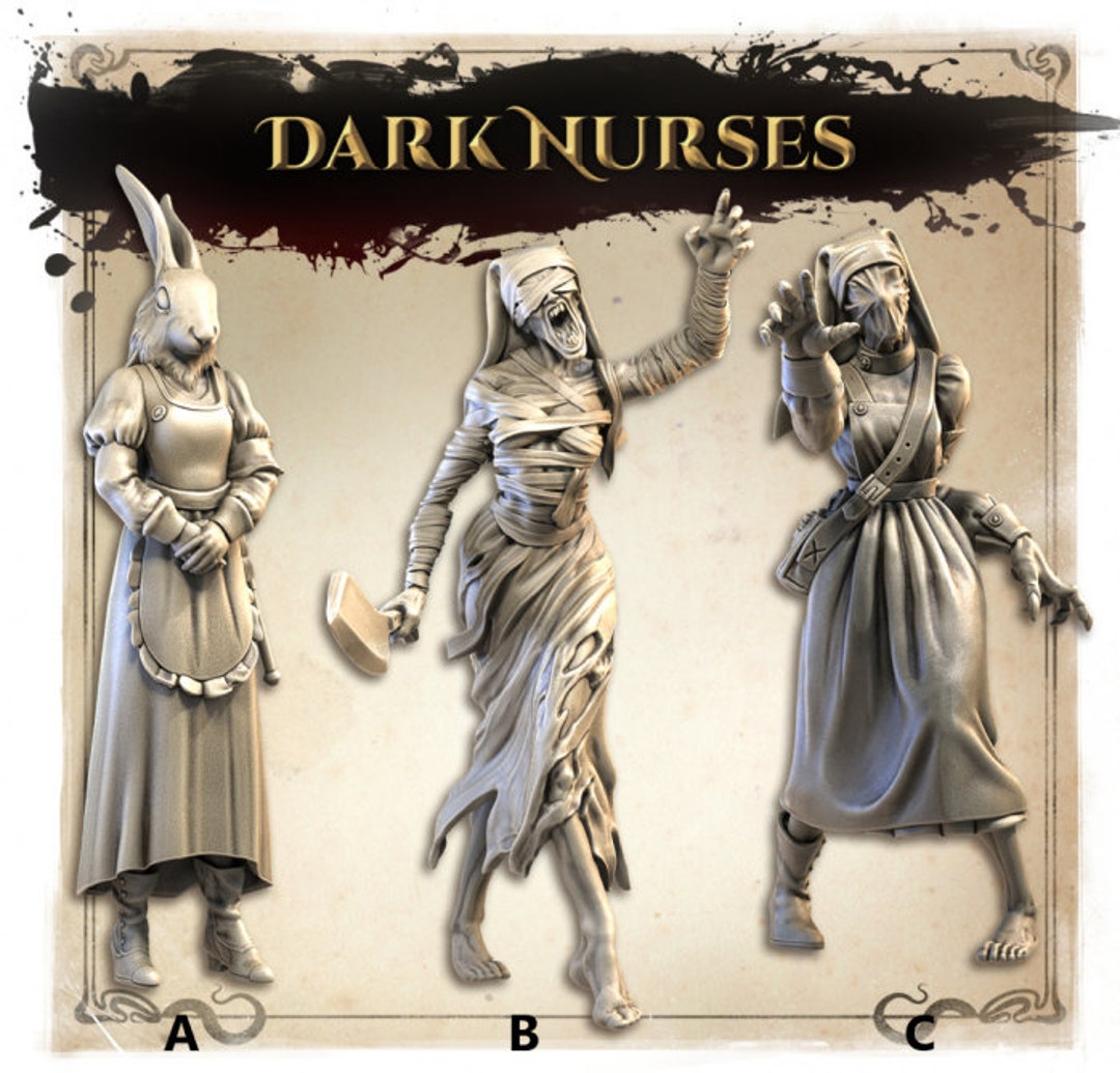 Tainted Asylum Nurses | Wicked Hills | Resin 3D Printed Miniature | DND ...
