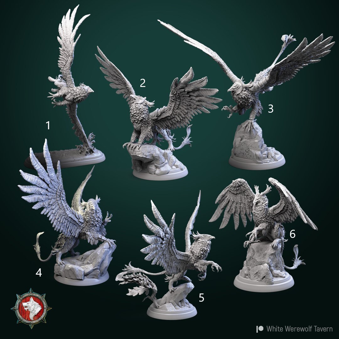 Griffons | Resin 3D Printed Miniature | White Werewolf Tavern - Etsy