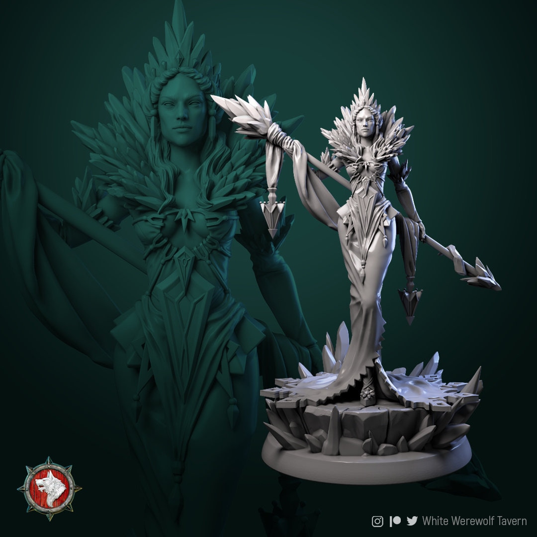 Helga the Frost Witch | Multiple Scales | Resin 3D Printed Miniature ...