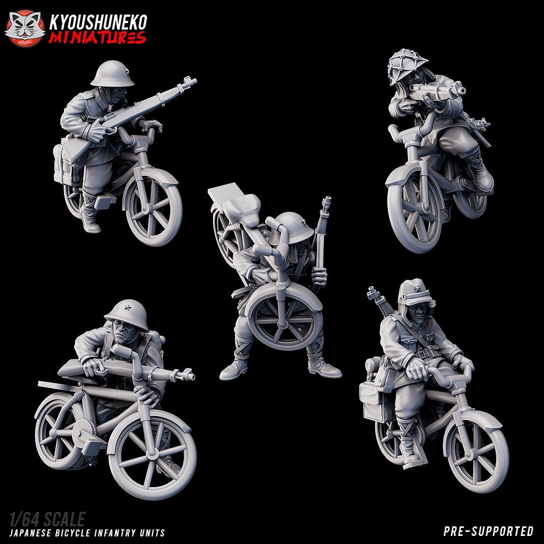 WW2 Japanese Bicycle Infantry | Resin 3D Printed Miniature ...
