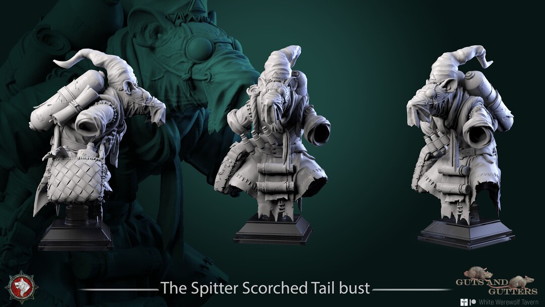 The Spitter Scorched Tail Bust | Guts and Gutters | Bust | Resin 3D ...