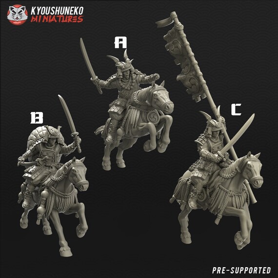 Japanese Mounted Samurai Command Group Resin 3D Printed - Etsy