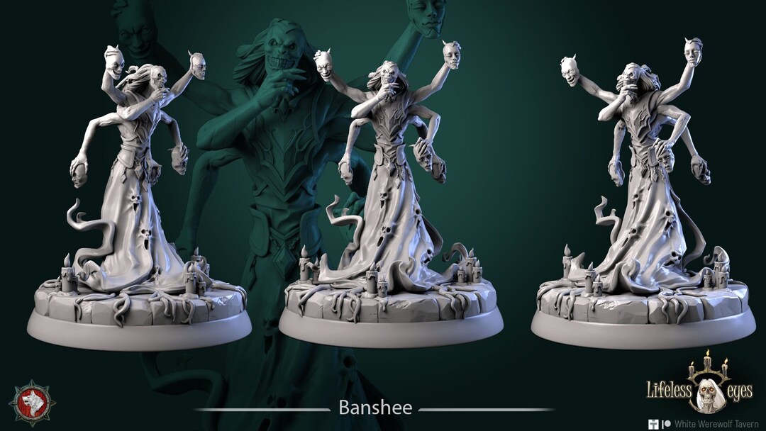 Male Banshee | Lifeless Eyes | Resin 3D Printed Miniature | White ...