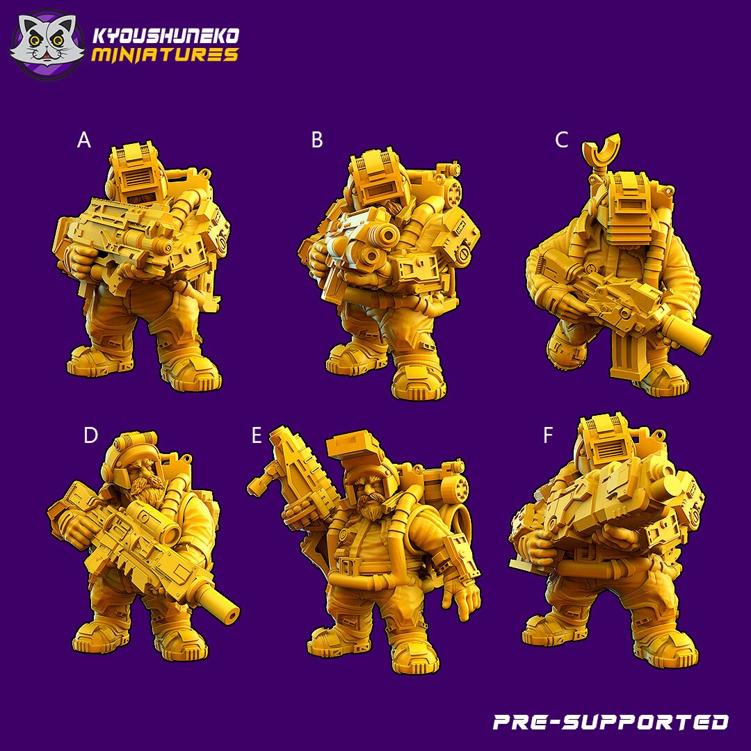 Assault Miner Dwarfs | Space Dwarfs / Squats / League of Votann | Resin ...