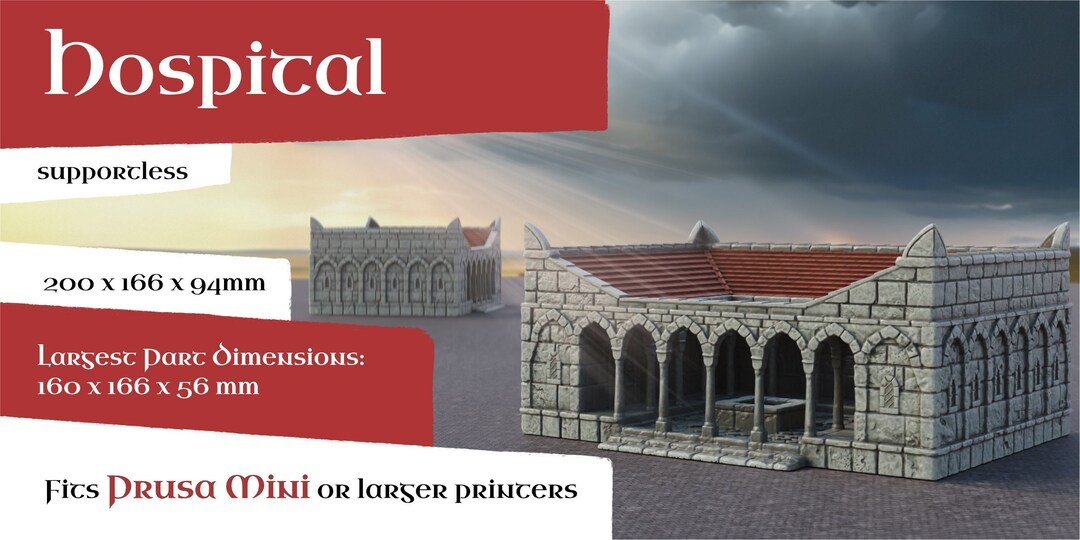 Hospital 6-28mm Scale Ivory City the Print Goes Ever on RPG Dnd Table ...