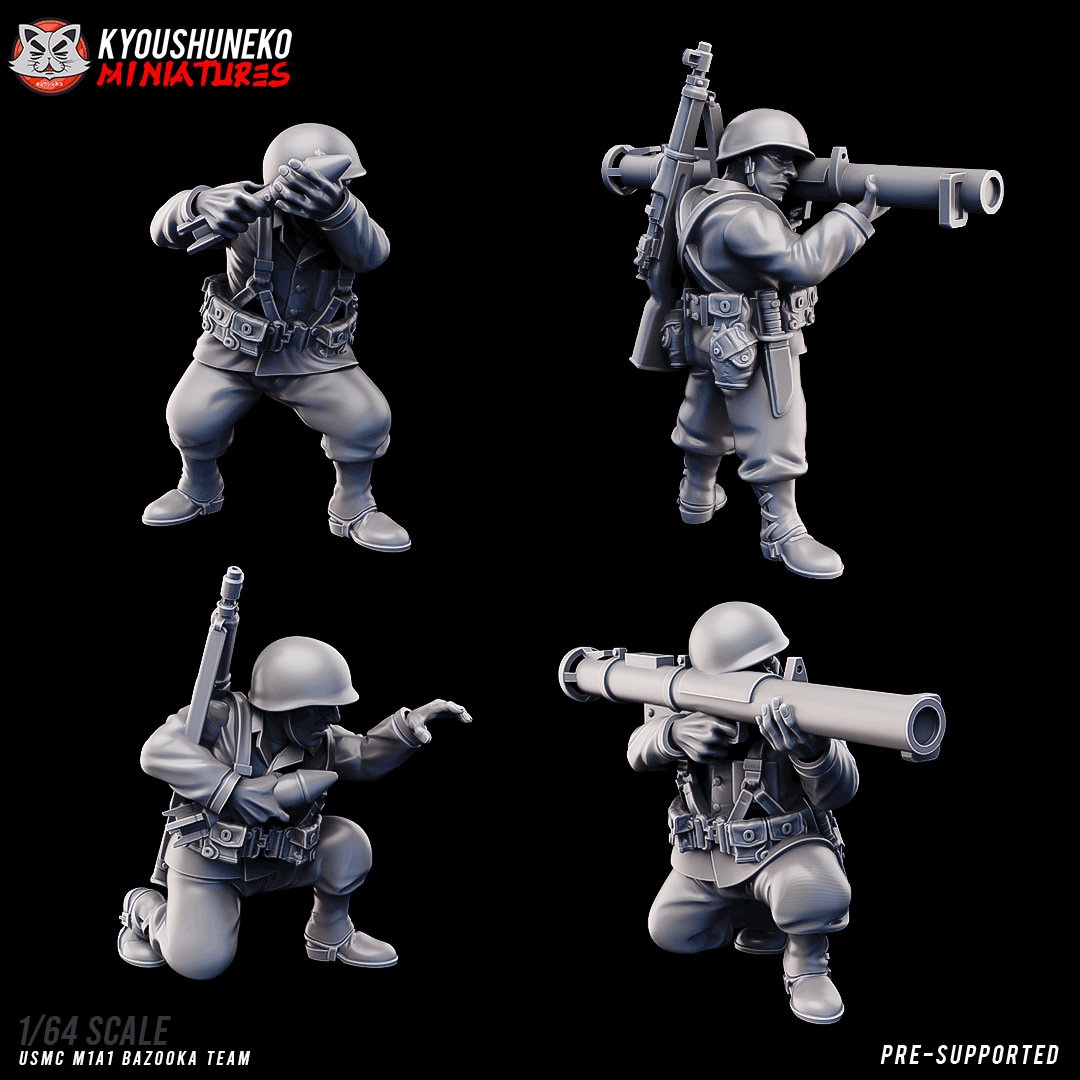 WW2 USMC M1/M9 Bazooka Team | Resin 3D Printed Miniature | Kyoushuneko - Etsy