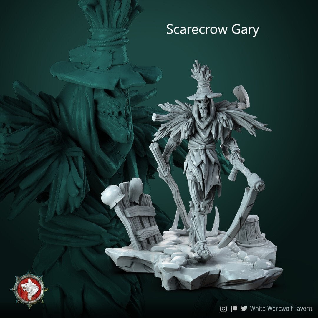 Scarecrows Gary and Ben | Resin 3D Printed Miniature | White Werewolf ...