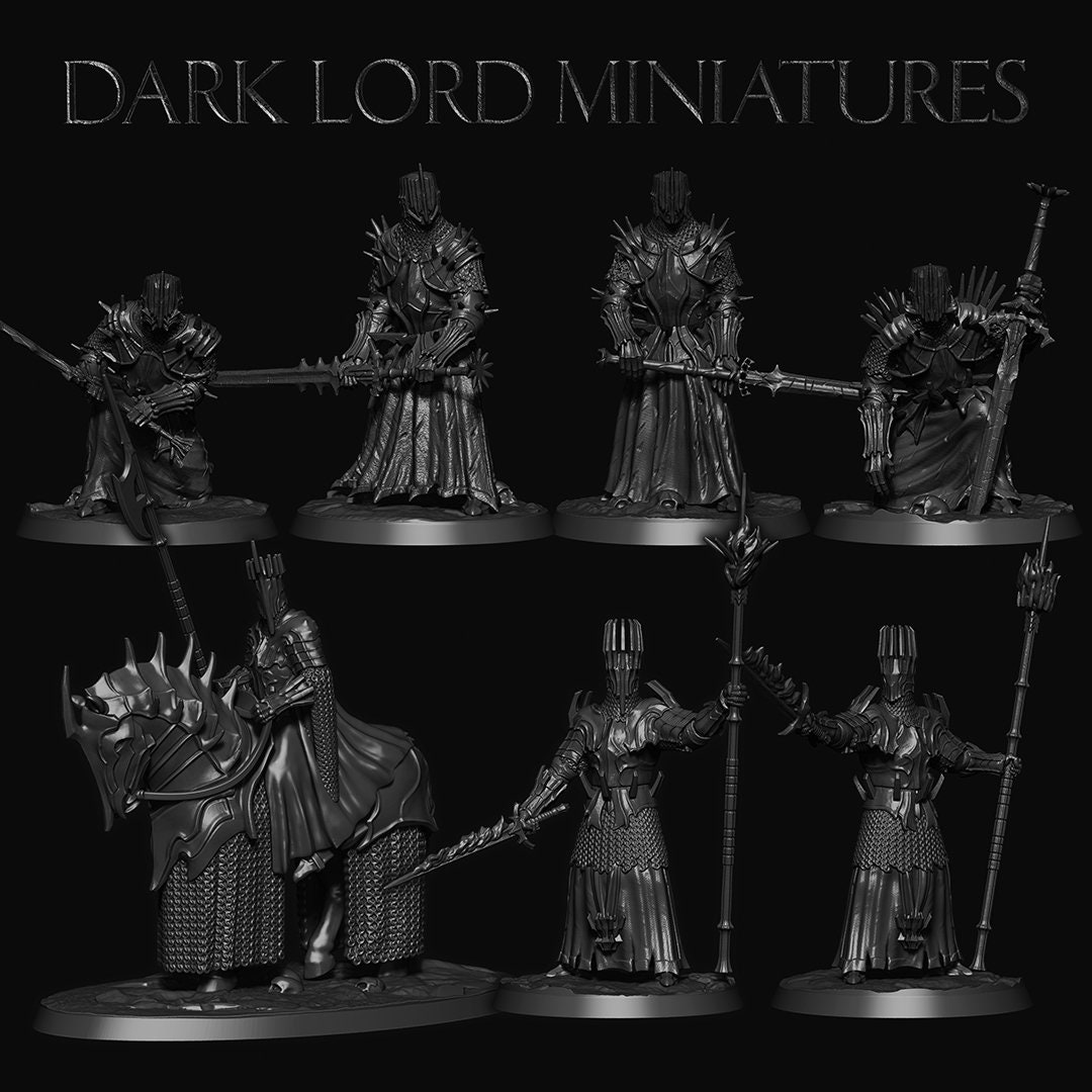 Barad-dur Lords and Servant Nazgul Sauron Resin 3D Printed Miniature ...