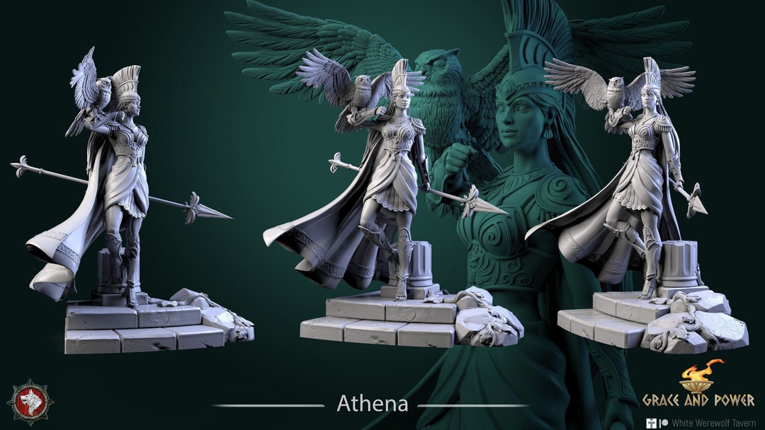 Athena | Grace and Power | Multiple Scales | Resin 3D Printed Miniature ...