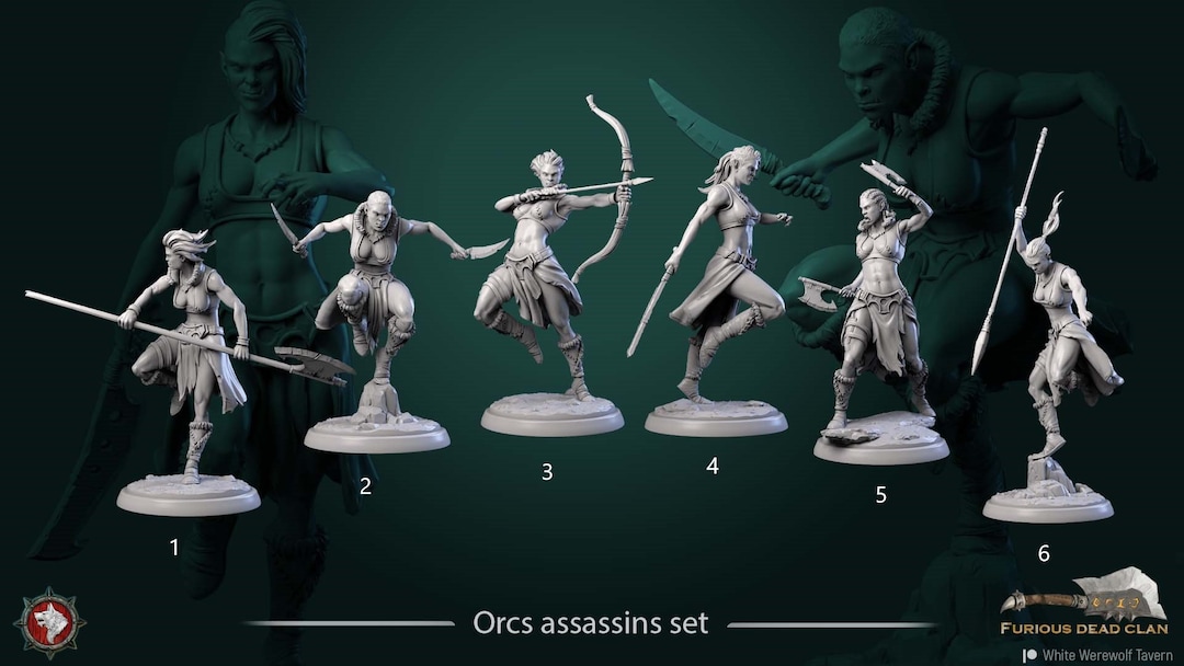 Orc Female Assassins | Resin 3D Printed Miniature | White Werewolf ...