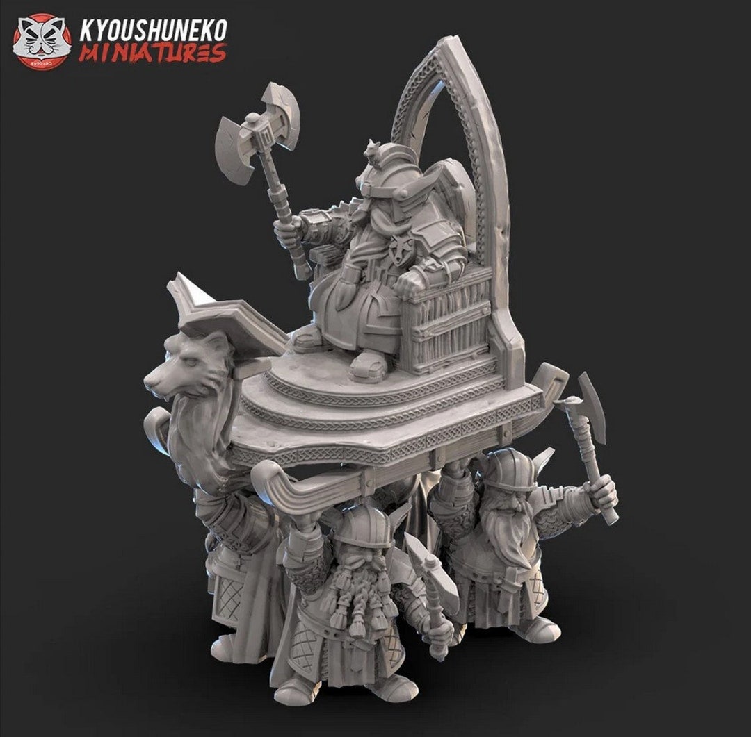 Dwarf High King on Throne of Power | Kyoushuneko | Table Top Gaming - Etsy