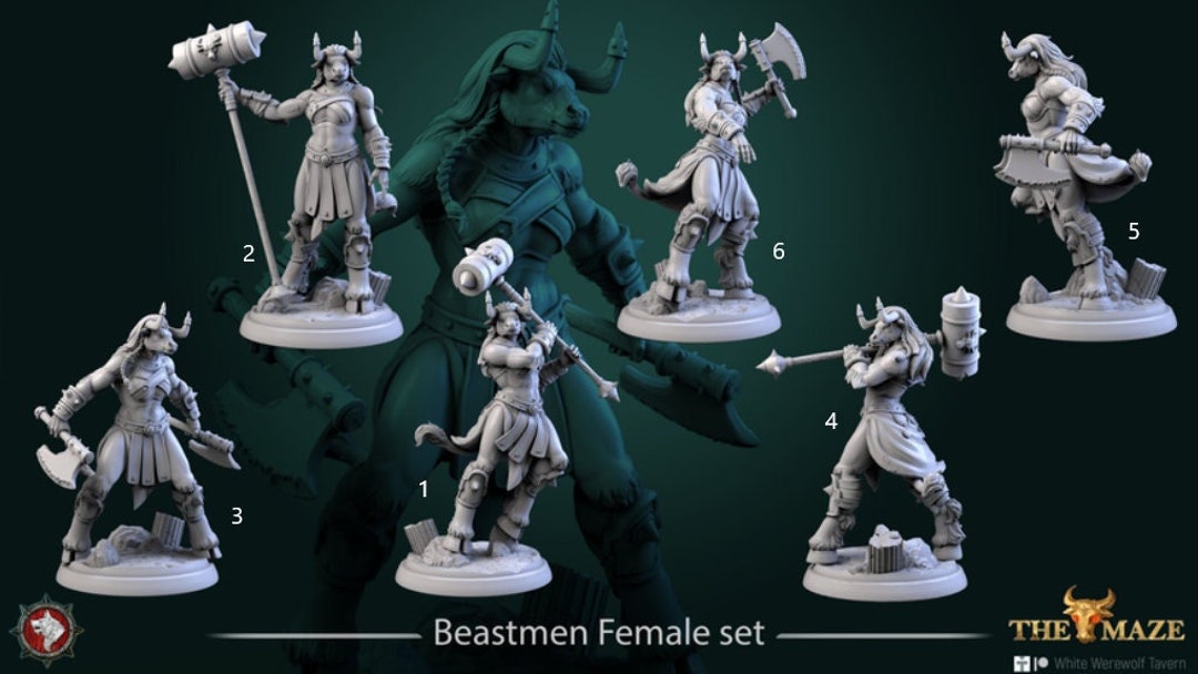 Beastwomen | the Maze | Resin 3D Printed Miniature | White Werewolf ...