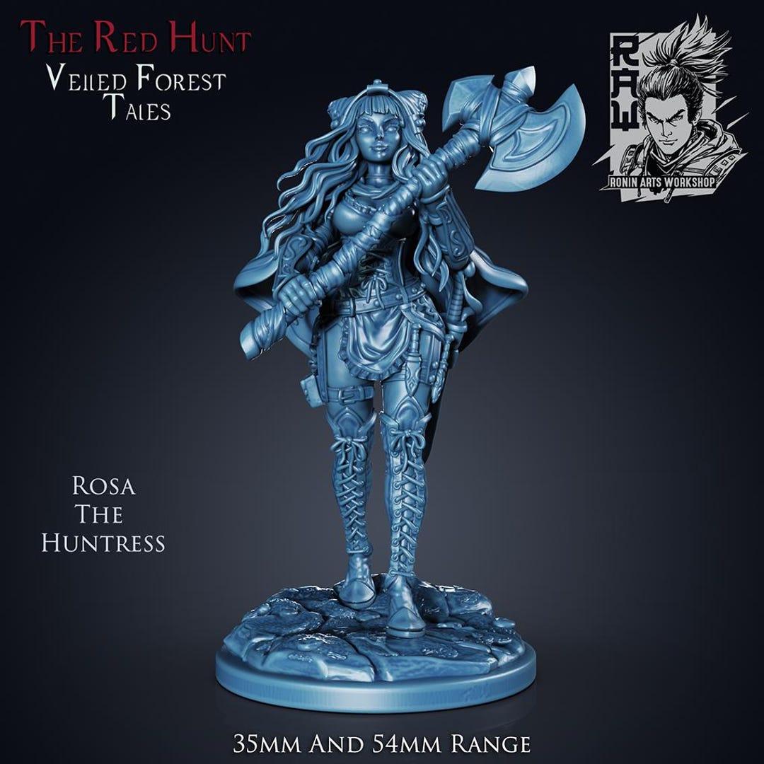 Huntress Rosa | the Red Hunt | Ronin Arts Workshop - Etsy