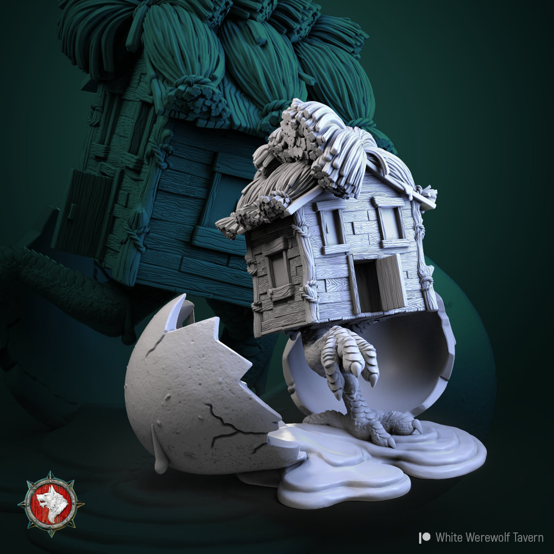 Babkas Baby Hut Resin 3D Printed Miniature White Werewolf Tavern RPG D ...