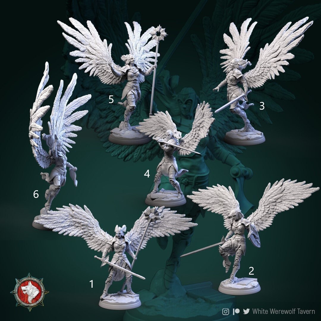 Celestial Valkyries Resin 3D Printed Miniature White - Etsy