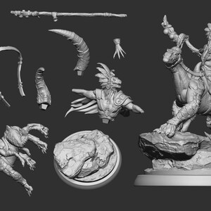 Lizardfolk Rider | Impassable Swamps | Resin 3D Printed Miniature ...