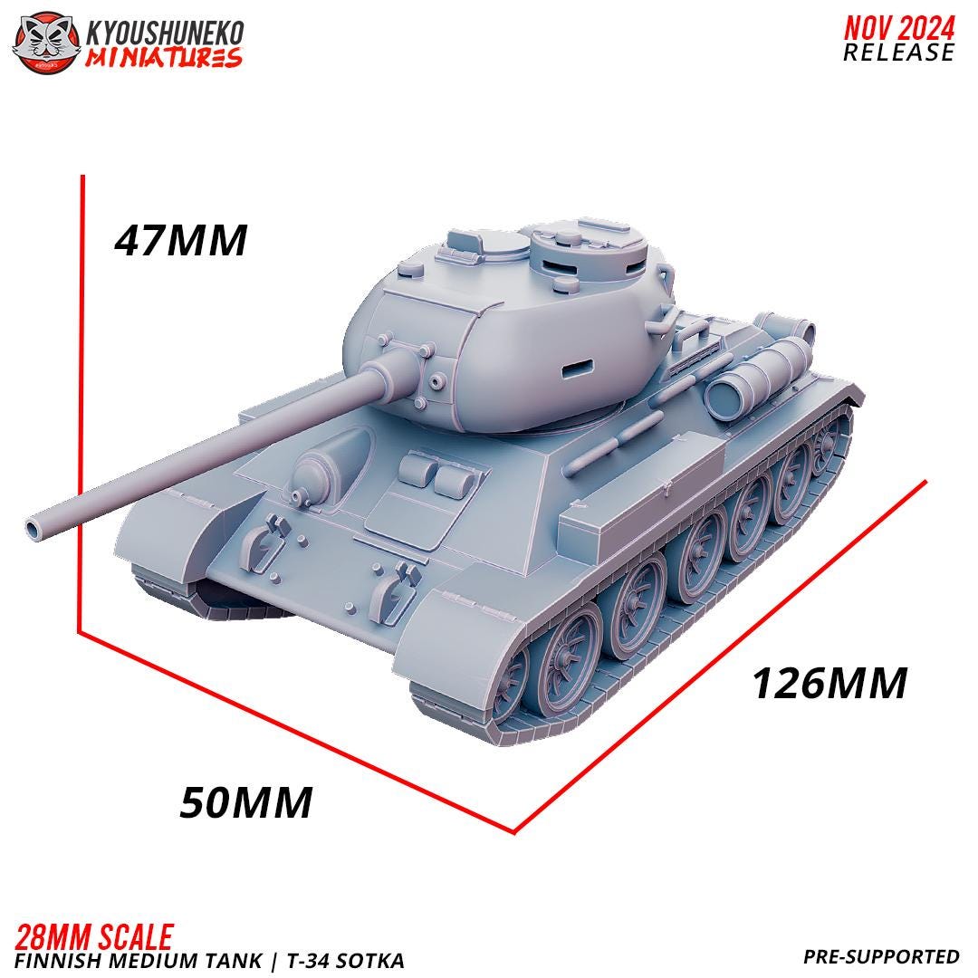 Finnish Medium Tank - T-34 Sotka | Finland | Kyoushuneko - Etsy