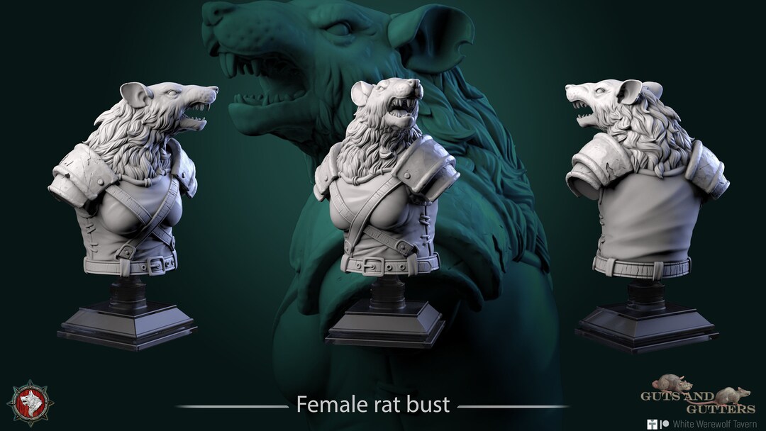 Female Rat | Guts and Gutters | Bust | Resin 3D Printed Miniature ...