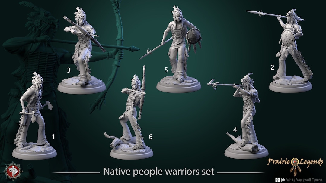 Native American Warriors Set | Prairie Legends | White Werewolf Tavern ...