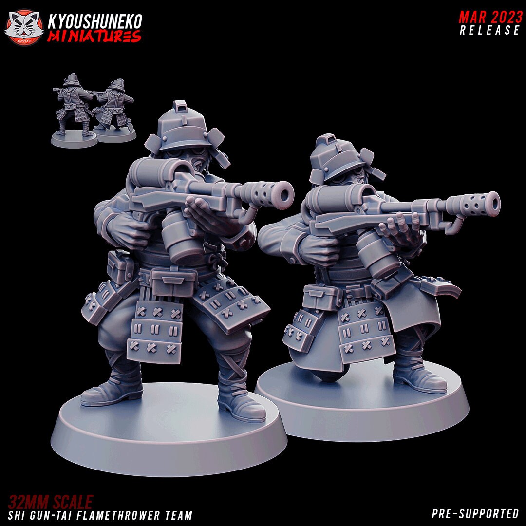 Flamethrower Team Japanese Imperial Shi-gun Guard Grimdark Sci-fi ...