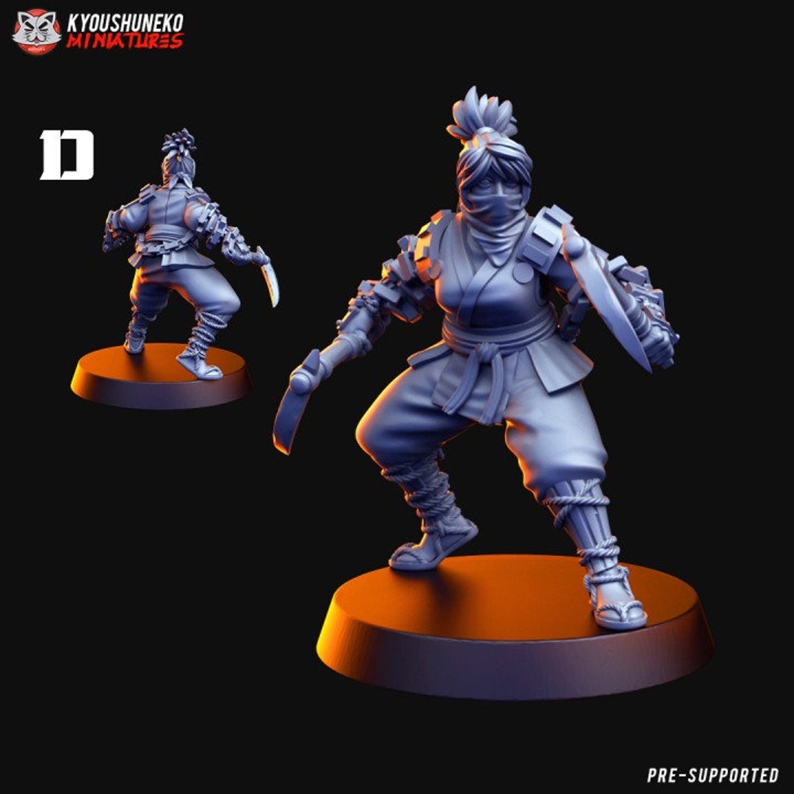 Ninjas Resin 3D Printed Miniatures Kyoushuneko Table Top - Etsy