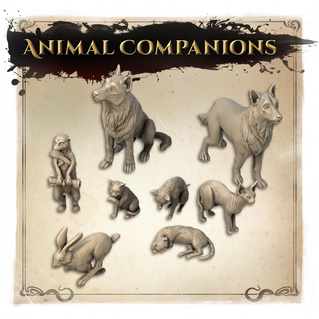 Animal Familiar Companions | Wicked Hills | Resin 3D Printed Miniature ...