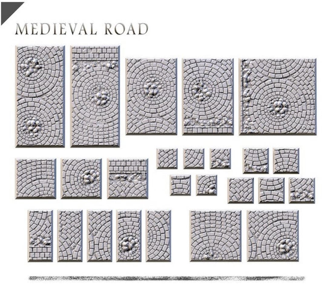 Medieval Road Bases (square) | 8K Resin | Txarli Factory - Etsy