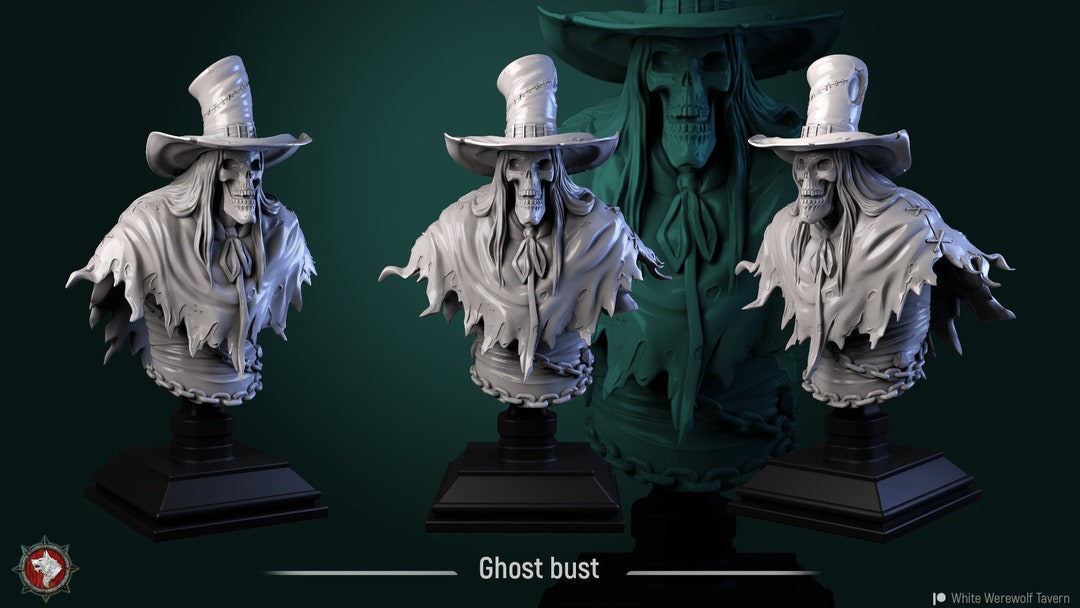 Ghost | Bust | Resin 3D Printed Miniature | White Werewolf Tavern - Etsy