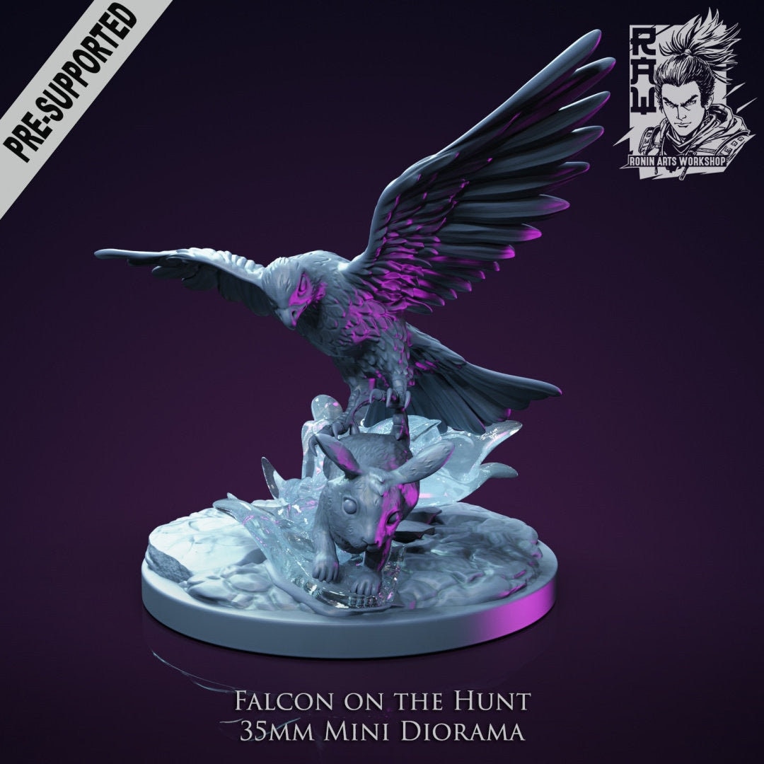 Hunting Falcon | Resin 3D Print | Miniature | Ronin Arts Workshop - Etsy