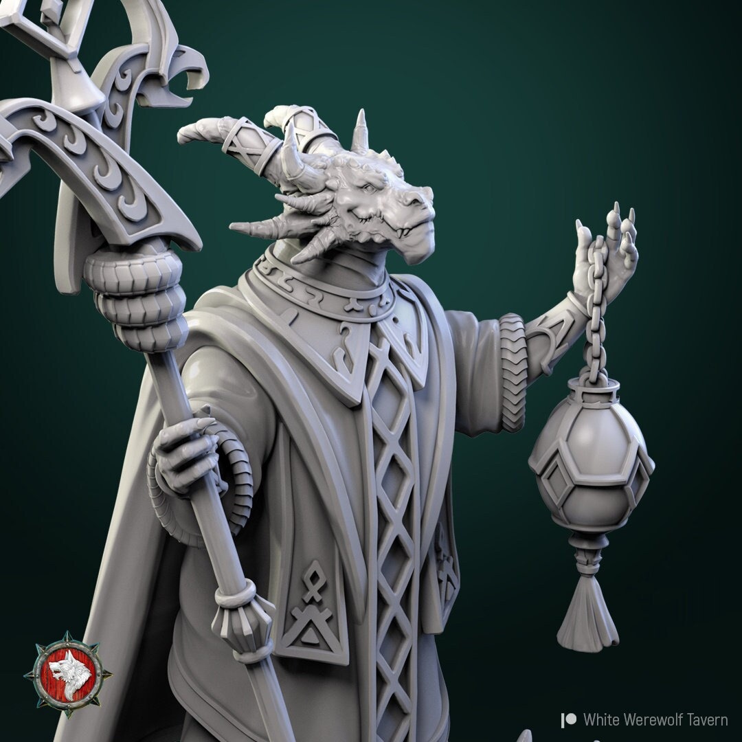 Dragonborn High Priest | Resin 3D Printed Miniature | White Werewolf ...