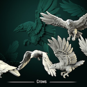 Crows | Resin 3D Printed Miniature | White Werewolf Tavern - Etsy
