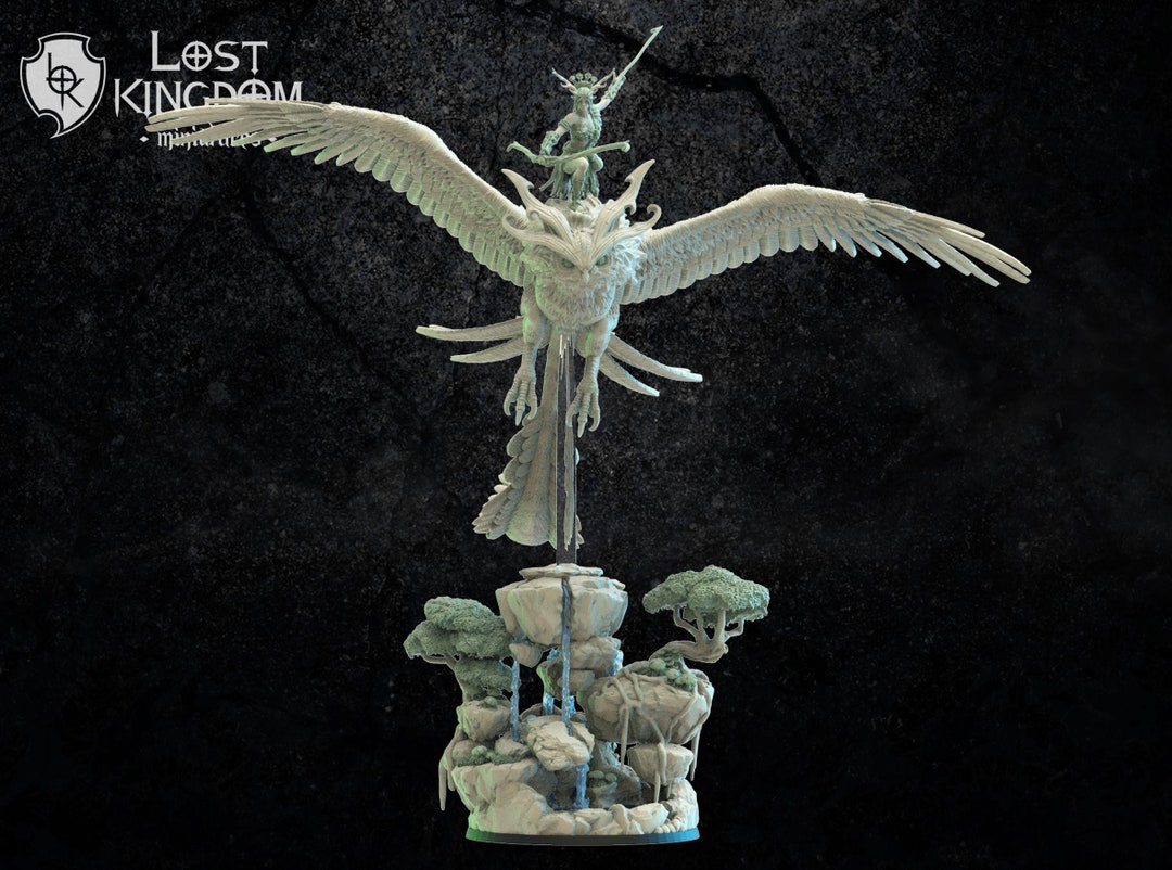 Akina on Giant Fukuro | Mori / Wood Elves | Lost Kingdom Miniatures - Etsy