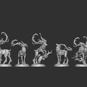 Magic Deer Set | Prairie Legends | Resin 3D Printed Miniature | White ...