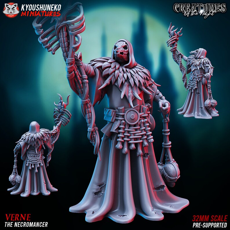 Buy Necromancer Lord | Undead | Resin 3D Printed Miniature DND ...