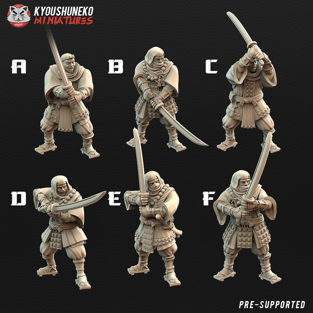 Japanese Sohei Monk Swordsmen Kyoushuneko - Etsy