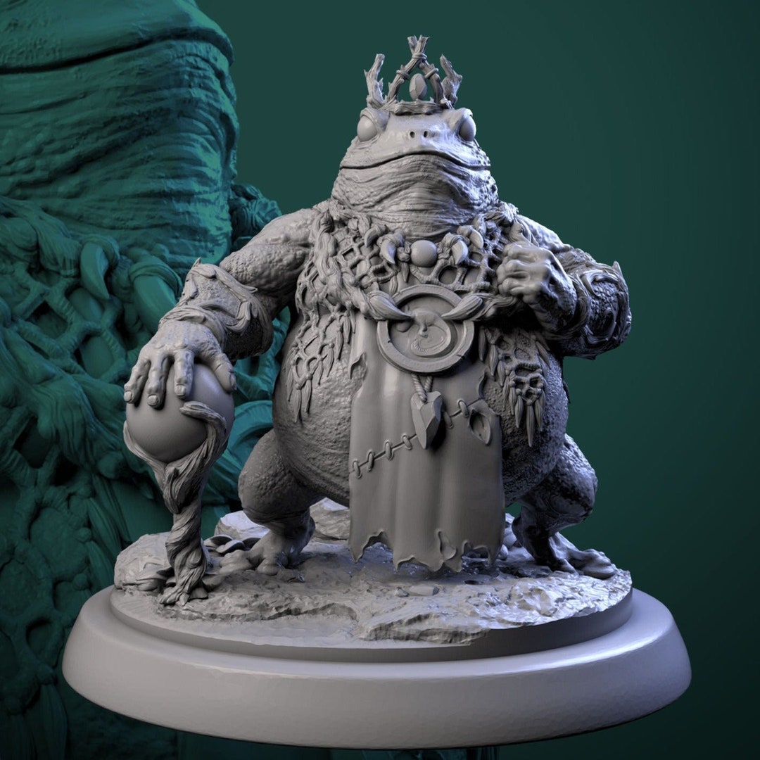 Frog King | the Forest Shadow | Resin 3D Printed Miniature | White ...