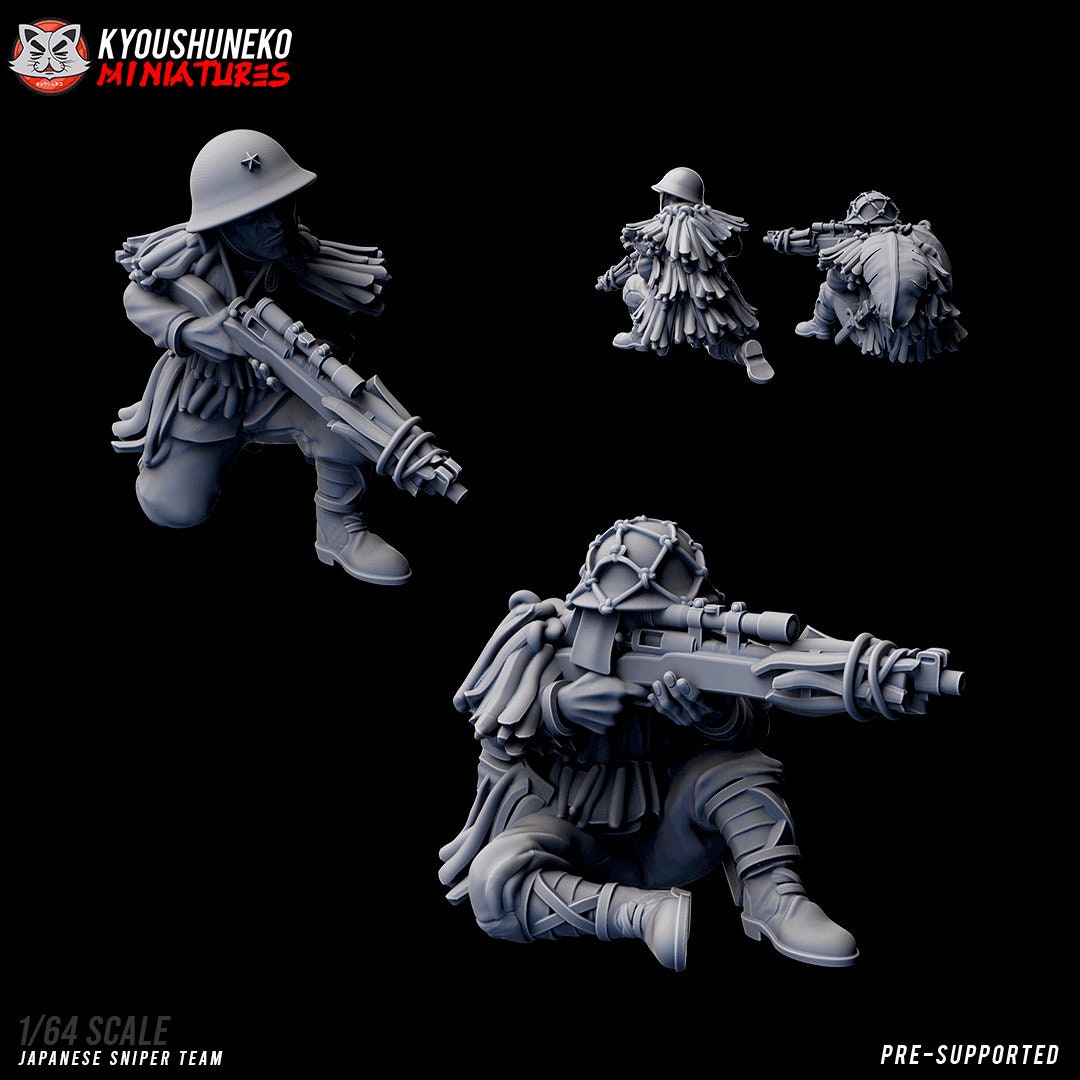 WW2 Japanese Sniper Team | Resin 3D Printed Miniature | Kyoushuneko - Etsy