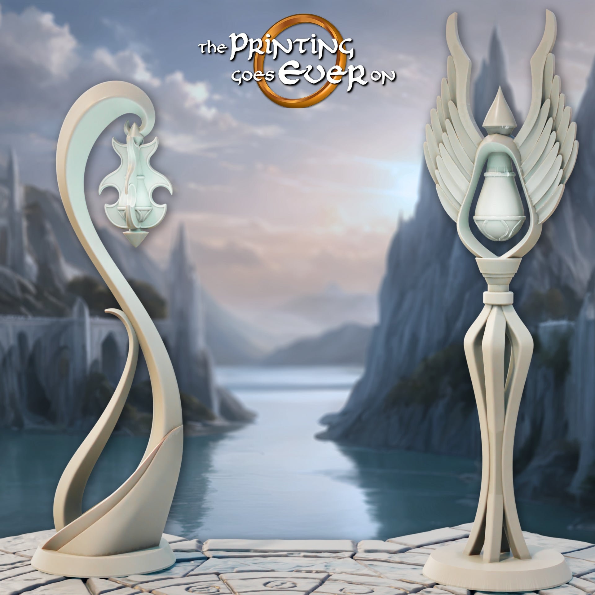 Elven Lamps Silver Shores Resin 3D Printed Miniatures Table Top Gaming ...
