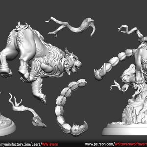 Manticore | Wasteland Warlords | Resin 3D Printed Miniature | White ...