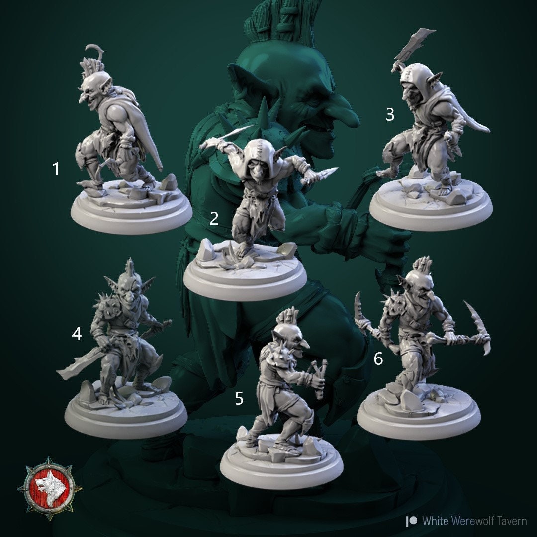 Goblin Mercenaries | Resin 3D Printed Miniature | White Werewolf Tavern ...