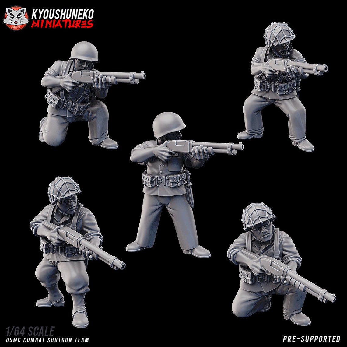 WW2 USMC Shotgun Team | Riflemen | Resin 3D Printed Miniatures ...