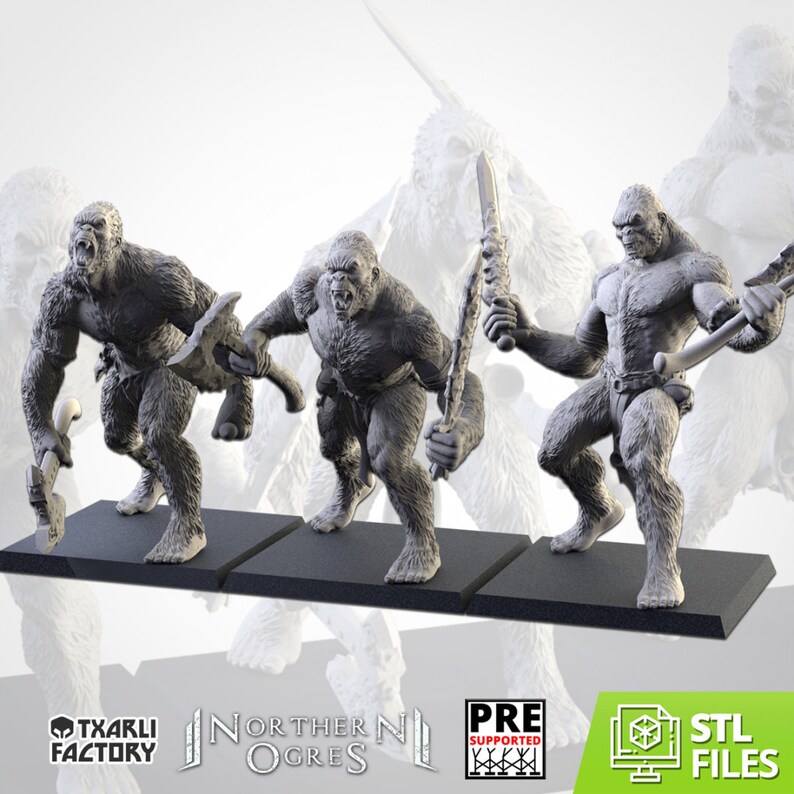 Yetis | Northern Ogres | Resin 3D Printed Miniature | Txarli Factory - Etsy